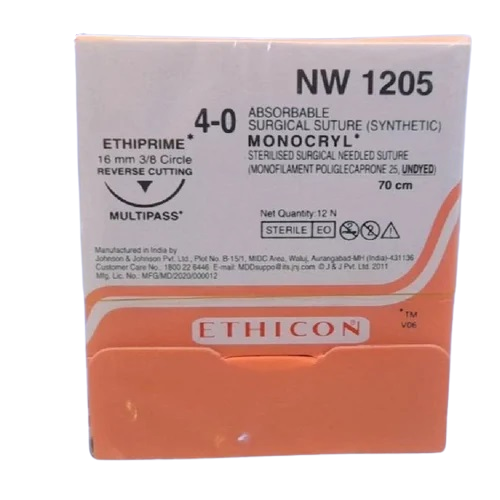 Ethicon NW 1205 Monocryl Absorbable Surgical Suture, 70cm – Dental Prod