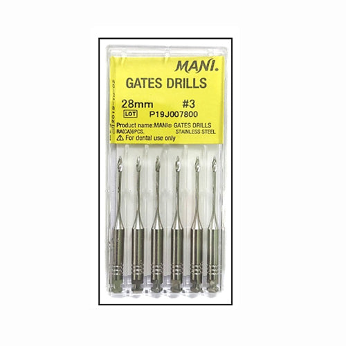 Mani Gates Drills 28mm (Pack of 6) Dental Root Canal Endodontic Files ...