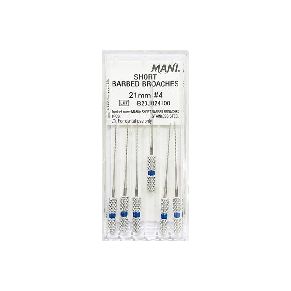 Mani Short Barbed Broaches 21mm (Pack of 6) Dental Root Canal Endodont ...