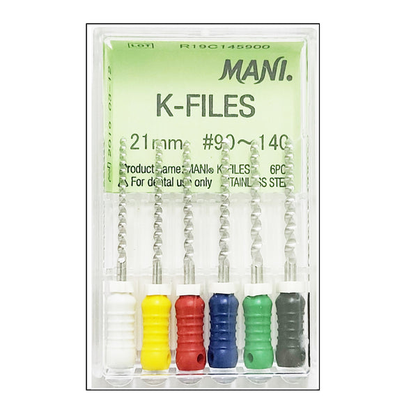 Mani Hand K Files 21mm -(Pack of 6) Dental Root Canal Endodontic Files ...