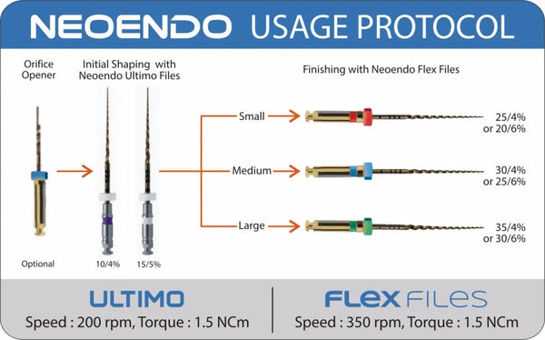 Neoendo Ultimo Flex Files 25mm (Pack of 3) Dental Endodontic Rotary Fi ...